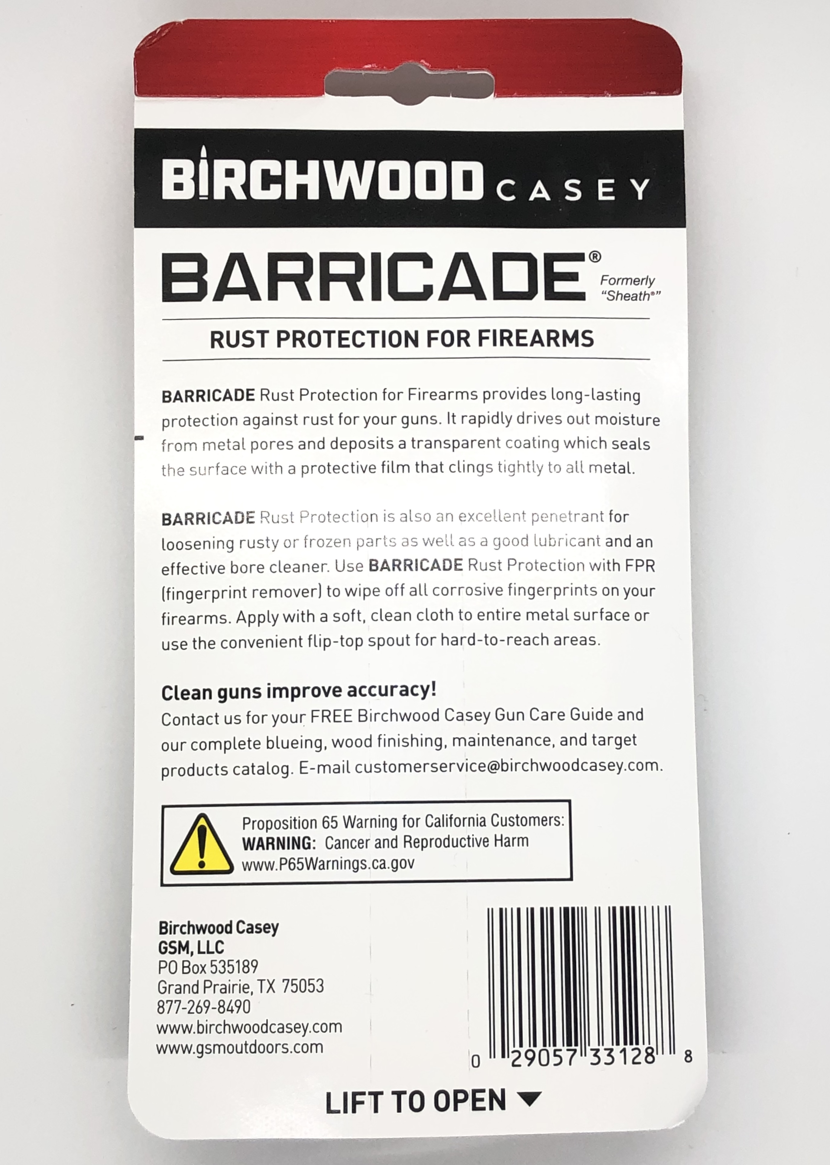 Birchwood Casey Barricade Rust Protection For Firearms-4.5 oz Spout Can ...
